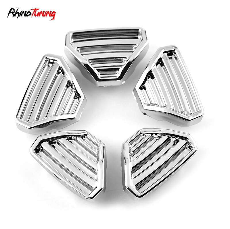 5pcs TUFF T-10 Wheel Trim Strip Kit Silver Plating