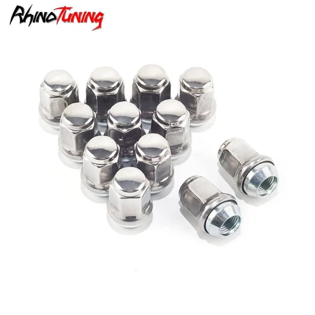 12pcs 1/2" -20 Lug Nuts 1.4" Tall Material Carbon Steel Liner and ...